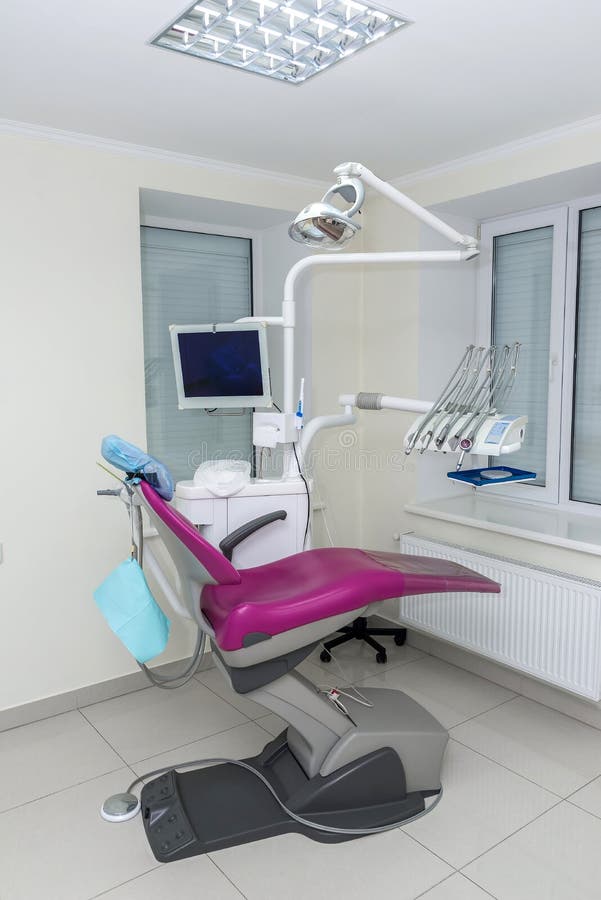 Patient`s Chair in Dentistry with Tools and Equipment Stock Image ...