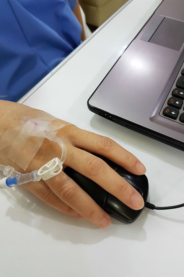 Patient Using Mouse for Working. Stock Image - Image of drug, illness ...