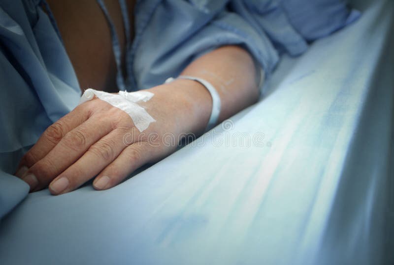 Patient S Hand with Iv Solution Set. Stock Photo - Image of clinic ...