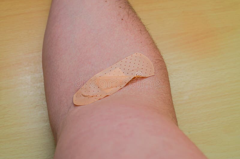 Patient S Hand with a Patch after Blood Sampling Stock Image - Image of ...
