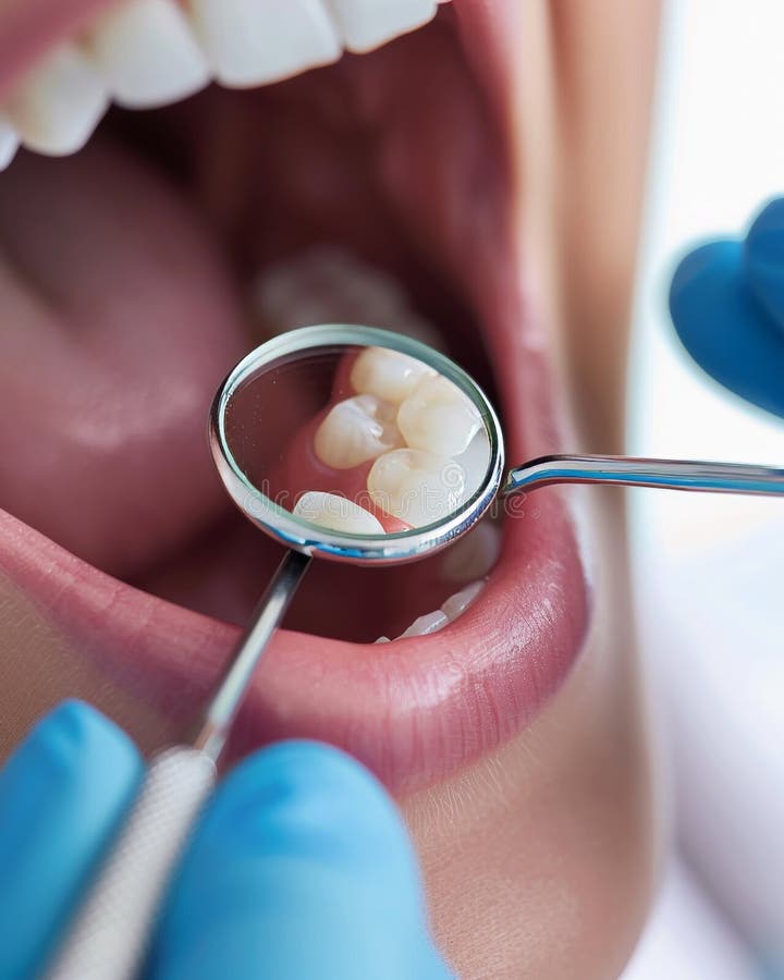 Patient& X27;s Mouth during a Dental Check-up with Tools in Use Close ...