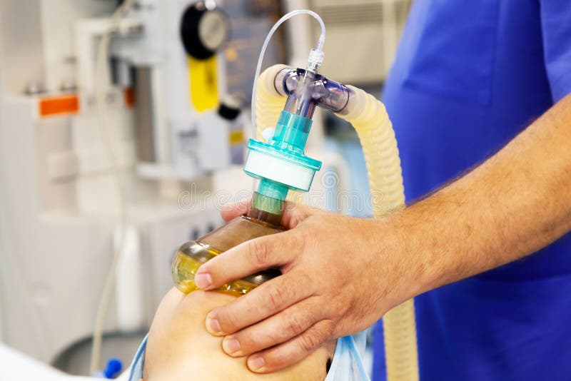 Patient with Mask Ventilation Stock Photo - Image of anesthesia ...