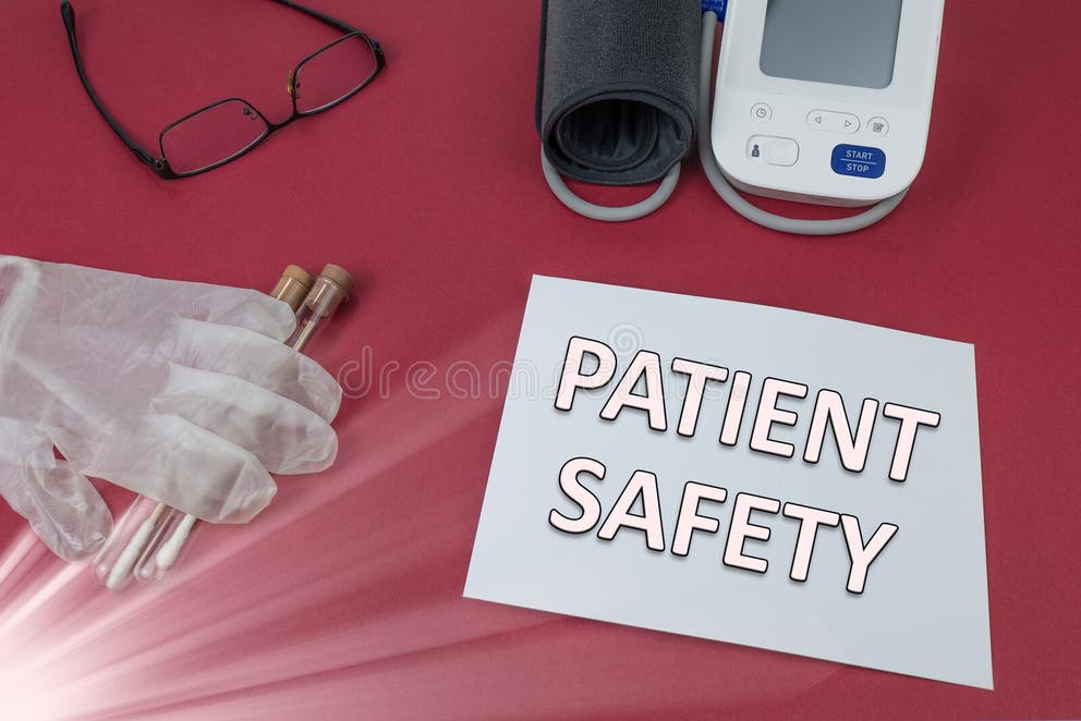 Patient Safety First on a Red Background Stock Image - Image of ...