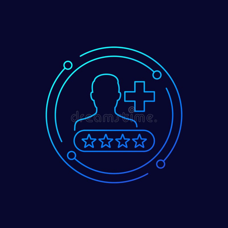 Patient Satisfaction Icon in Linear Design Stock Vector - Illustration ...