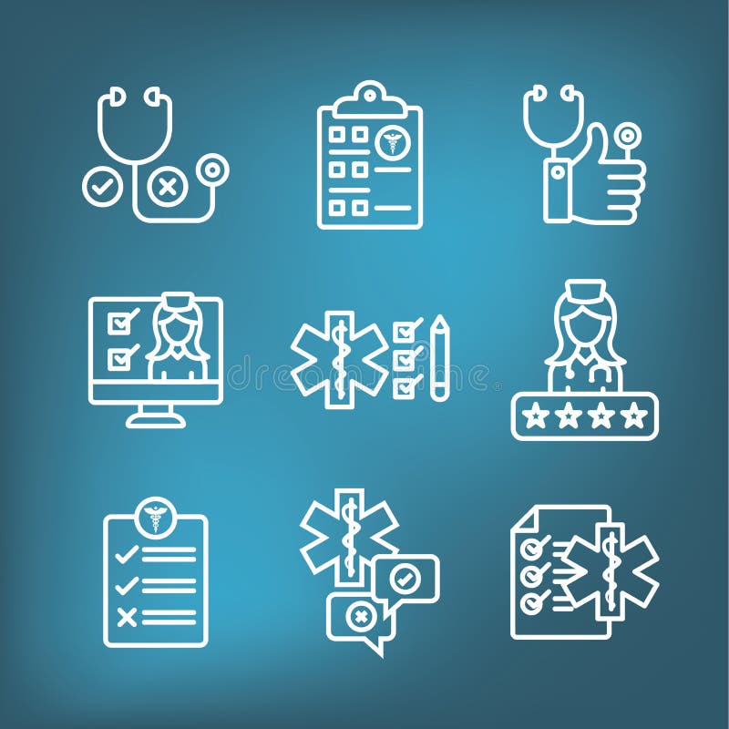 Patient Satisfaction Icon Set with Patient Experiene, Rating, & Stars ...