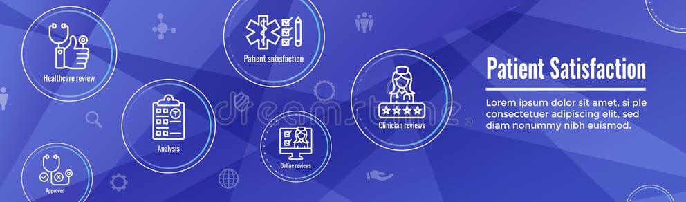 Patient Satisfaction Icon Set & Web Header Banner Stock Vector ...
