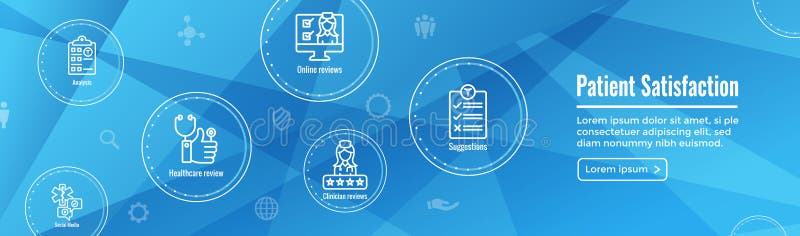 Patient Satisfaction Icon Set & Web Header Banner Stock Vector ...