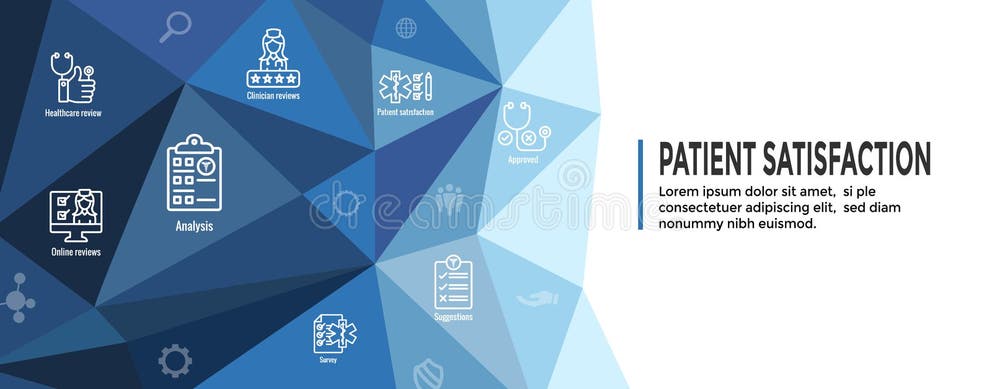 Patient Satisfaction Icon Set & Web Header Banner Stock Vector ...