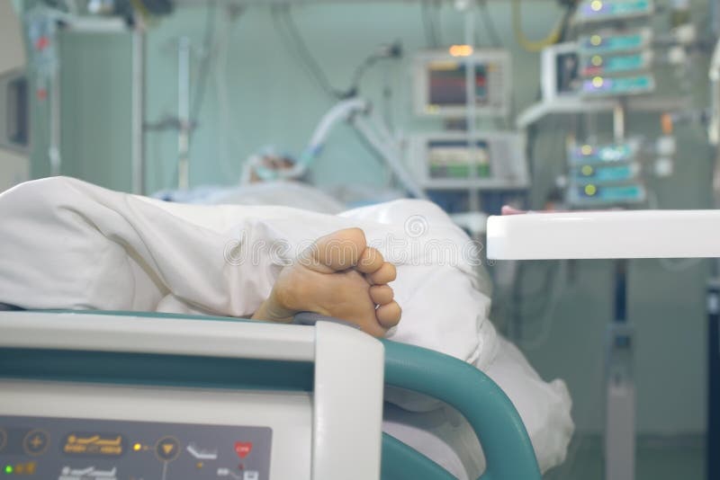 Patient in Serious Condition Connected To the Life Support Devices ...