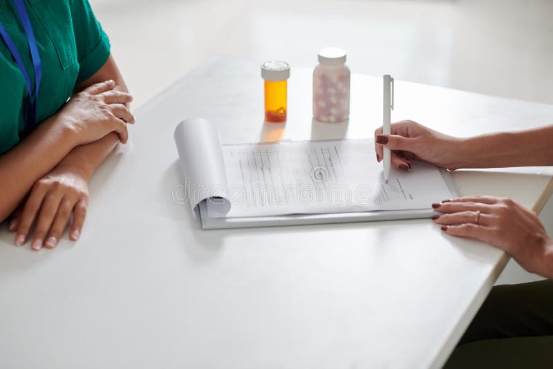 Patient Signing Medical Document Stock Image - Image of cooperation ...