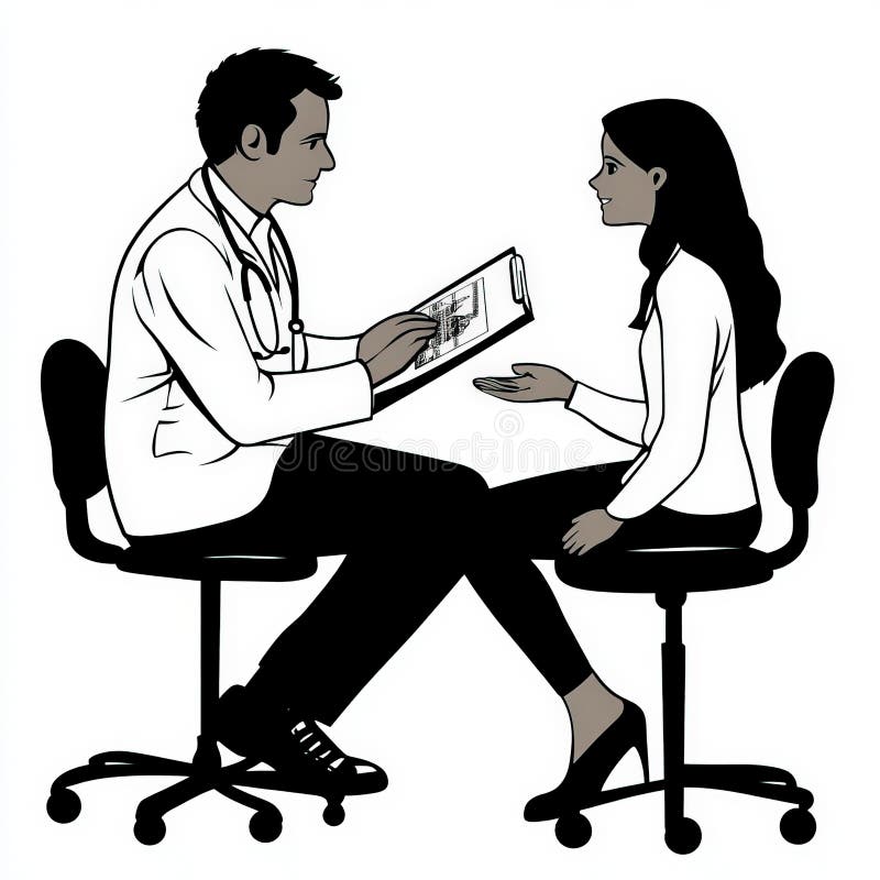 Patient Silhouette , Black and White Illustration Isolated on White ...