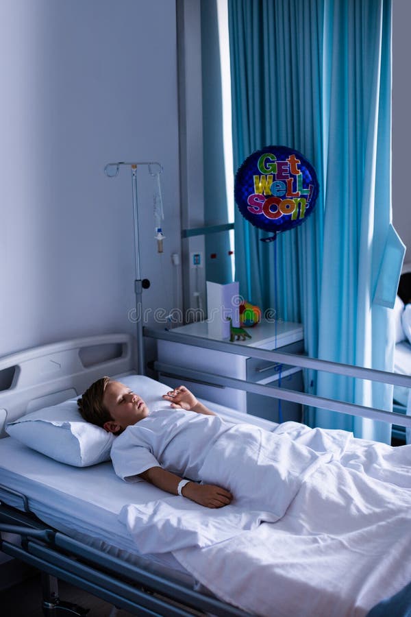 Patient sleeping on bed stock photo. Image of emergency - 87997798
