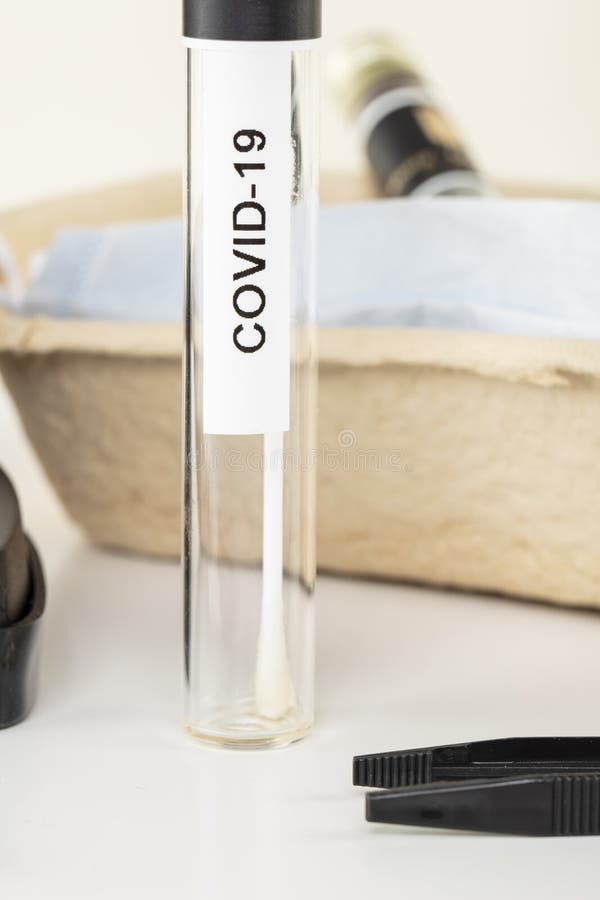 Patient Swab in a Tube, Concept of Testing for Virus Infection Stock ...