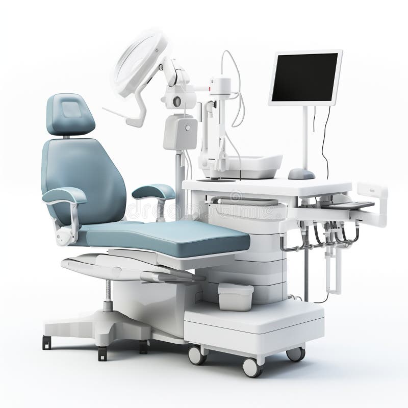 Patient Table, Dental Table on White Background Stock Illustration ...