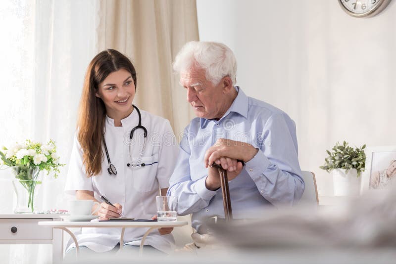 Patient Talking To Community Nurse Stock Image - Image of community ...