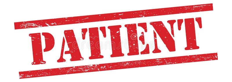 PATIENT Text on Red Grungy Lines Stamp Stock Illustration ...