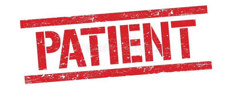 PATIENT Text on Red Vintage Lines Stamp Stock Illustration ...