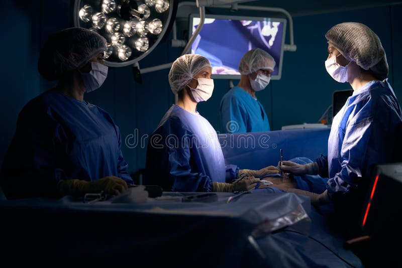 Patient Under Anesthesia Lies on the Operating Table Stock Image ...