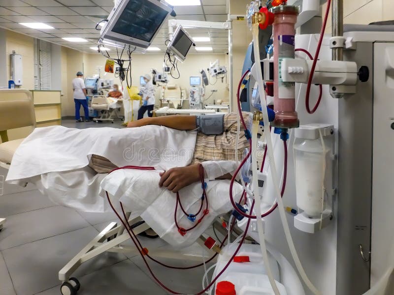 The Patient Undergoes a Hemodialysis Session-blood Purification by ...