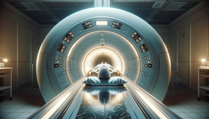 The Patient Undergoes MRI Diagnostics. Stock Image - Image of scan ...