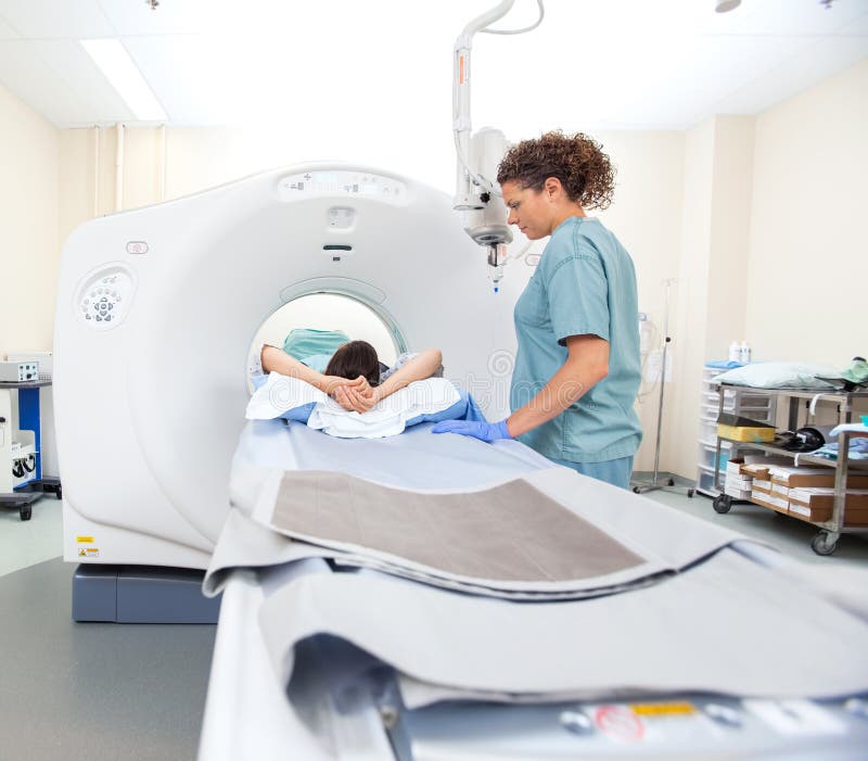 Patient Undergoing CT Scan Test Stock Photo - Image of abdominal ...
