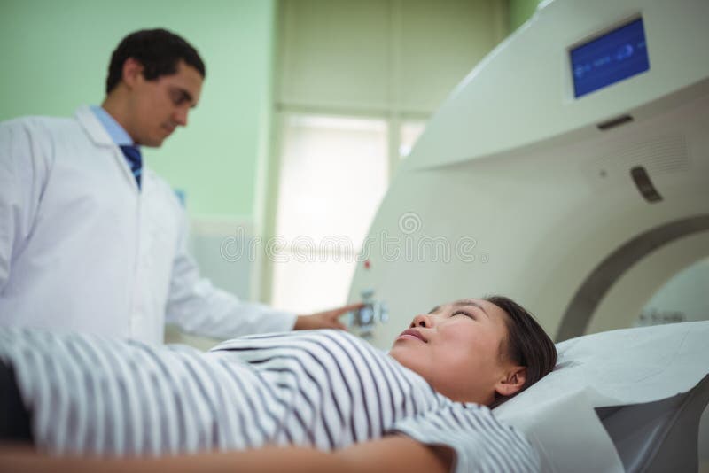 Patient Undergoing CT Scan Test Stock Image - Image of magnetic ...