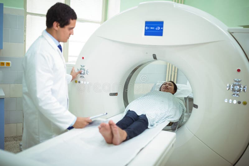 Patient Undergoing CT Scan Test Stock Image - Image of hispanic ...