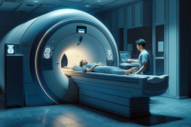 Patient Undergoing an Mri Scan in a Medical Imaging Room Stock ...