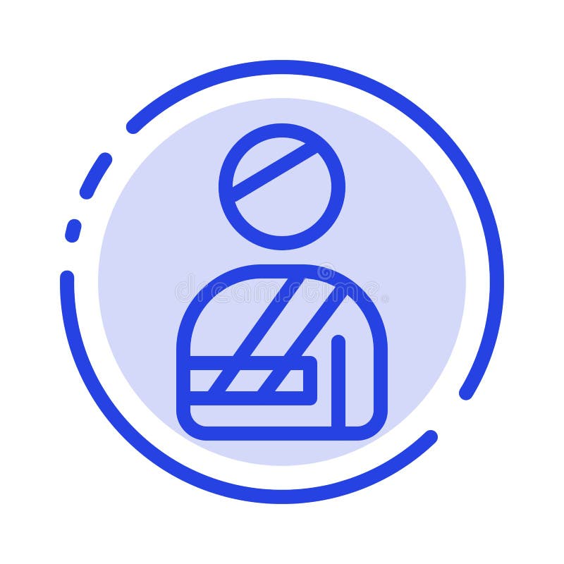 Patient, User, Injured, Hospital Blue Dotted Line Line Icon Stock ...