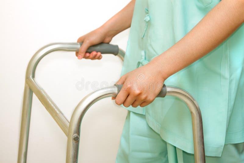 Patient Using a Walker,walking Aid for Training Stock Photo - Image of ...