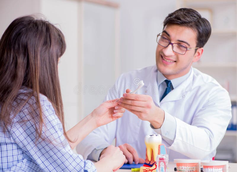 Patient Visiting Dentist Doctor for Preliminary Appointment Stock Photo ...