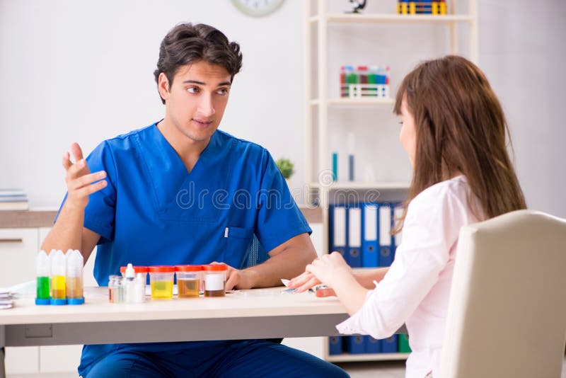 The Patient Visiting Doctor for Urine Test Stock Image - Image of ...