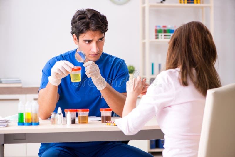 The Patient Visiting Doctor for Urine Test Stock Image - Image of ...