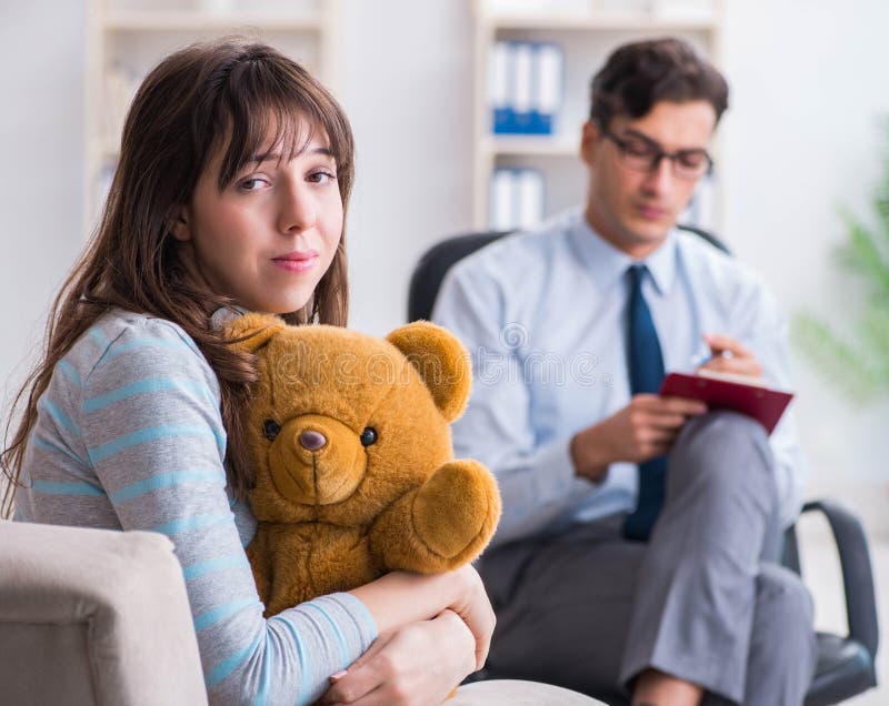 Patient Visiting Psychiatrist Doctor for Examination Stock Photo ...