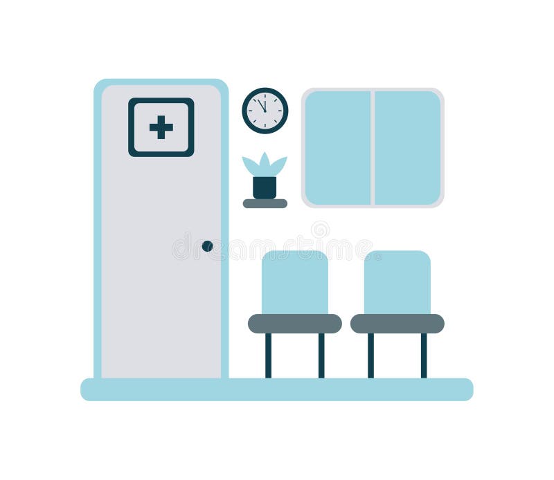 Patient Waiting Room with Chairs Icon Stock Vector - Illustration of ...