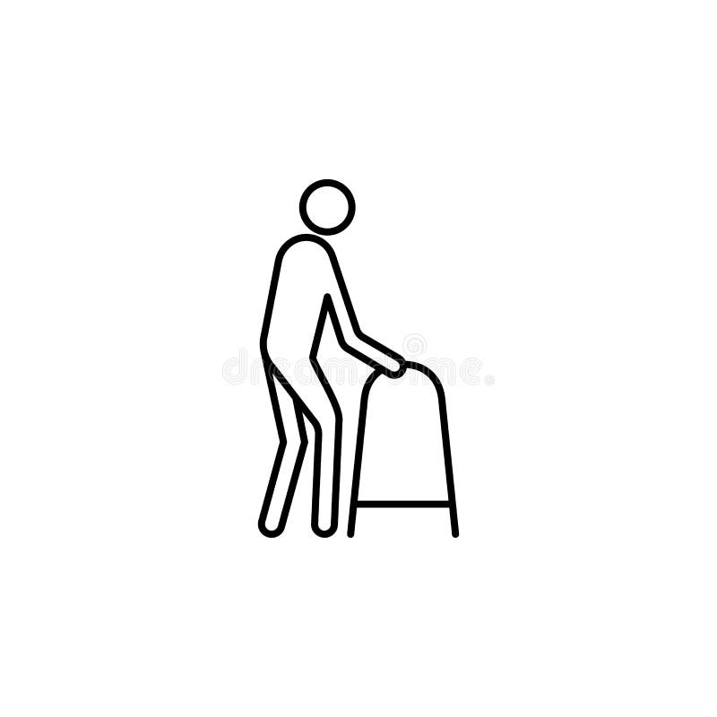 Patient with a Walker Icon. Element of Disabled Icon for Mobile Concept ...