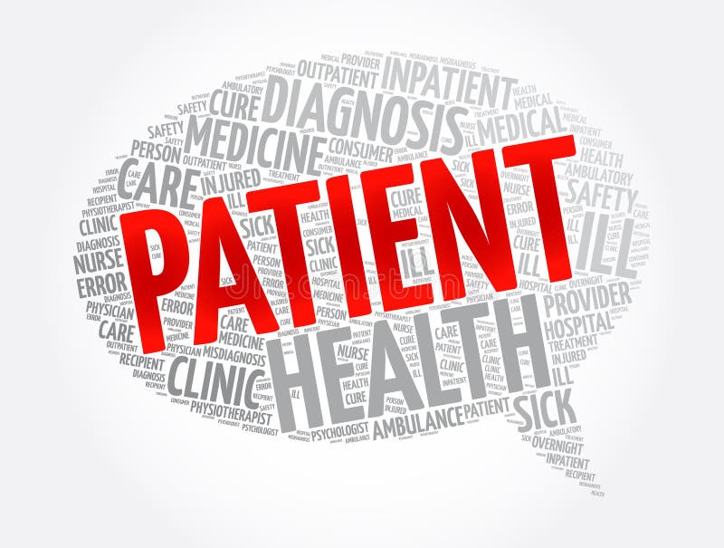 Patient Word Cloud Collage, Health Concept Background Stock ...