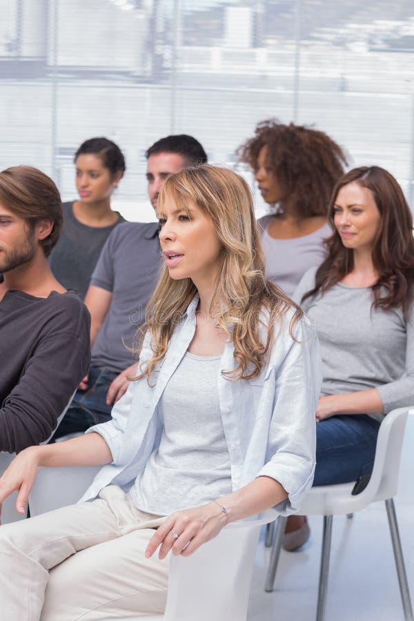 Patients Listening To Each Other in Group Session Stock Image - Image ...