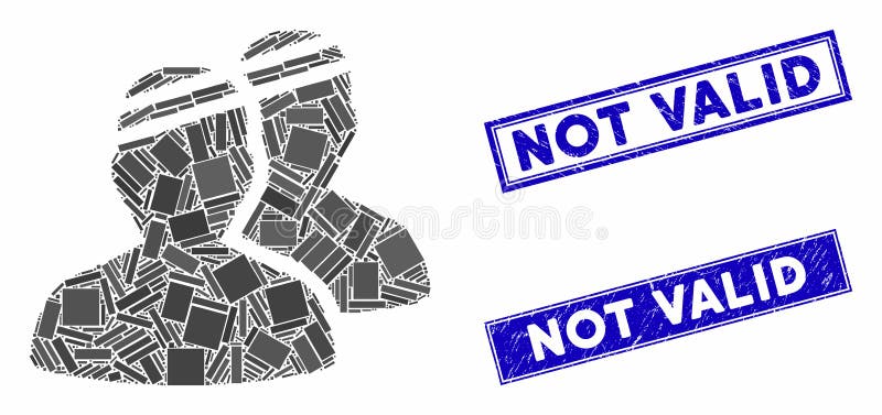 Patients Mosaic and Scratched Rectangle Not Valid Seals Stock ...