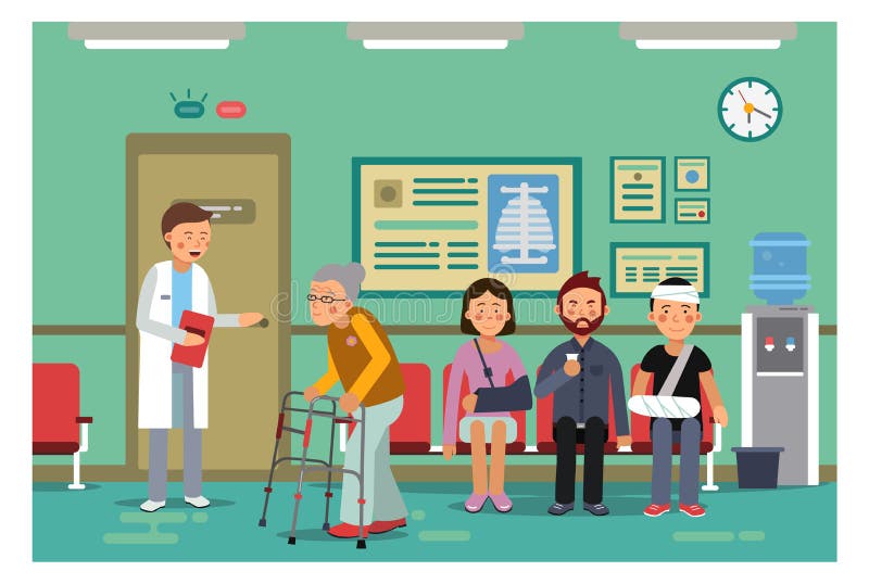 Patients Waiting in Radiology Queue. Hospital Room Interior Stock ... Patients Waiting in Radiology Queue. Hospital Room Interior Stock ...