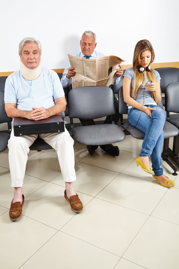 Patients Waiting in Waiting Room Stock Image - Image of senior, doctor ...