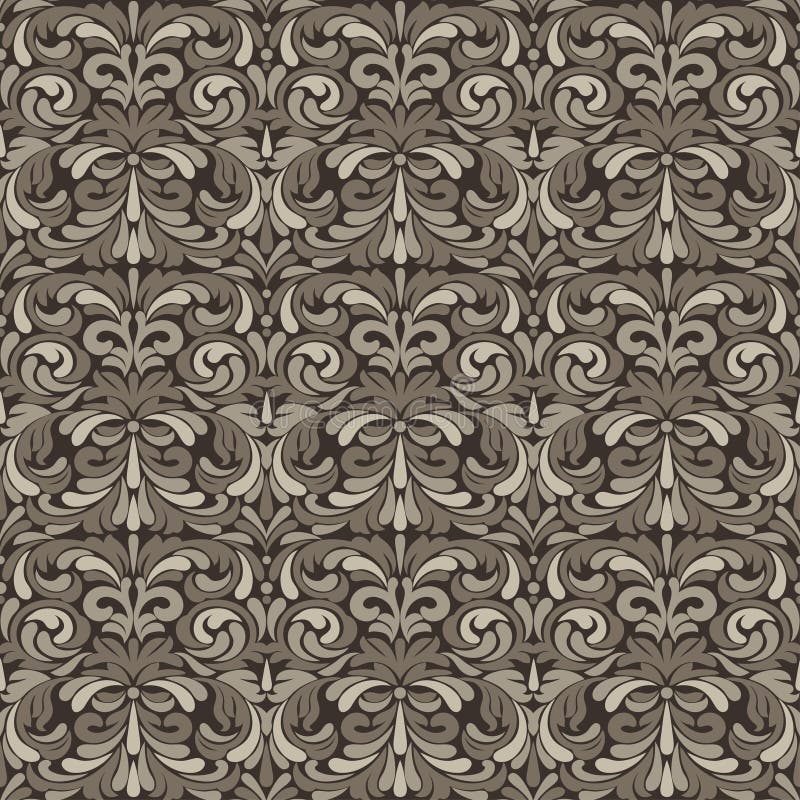 Baroque Pattern with Birds and Flowers, Blue Stock Vector ...