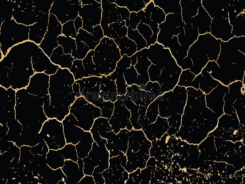Patina Scratch Golden Elements. Vector Gold Grunge Texture. Trendy ...