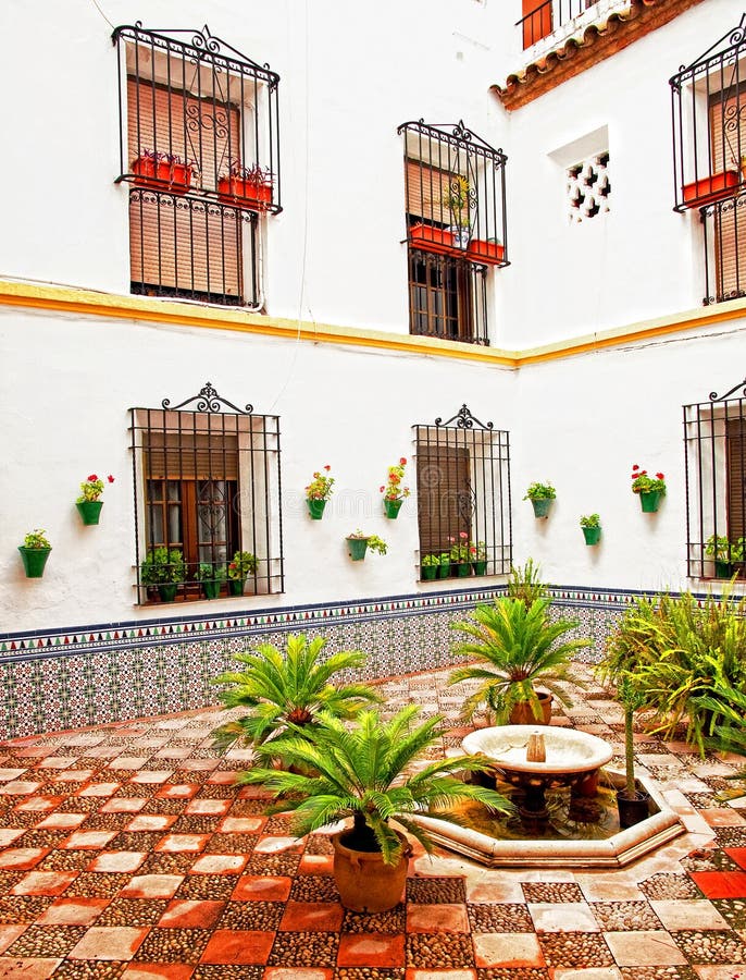 Typical Andalusian Patio in Cordoba, Andalusia, Sp Stock Photo - Image ...