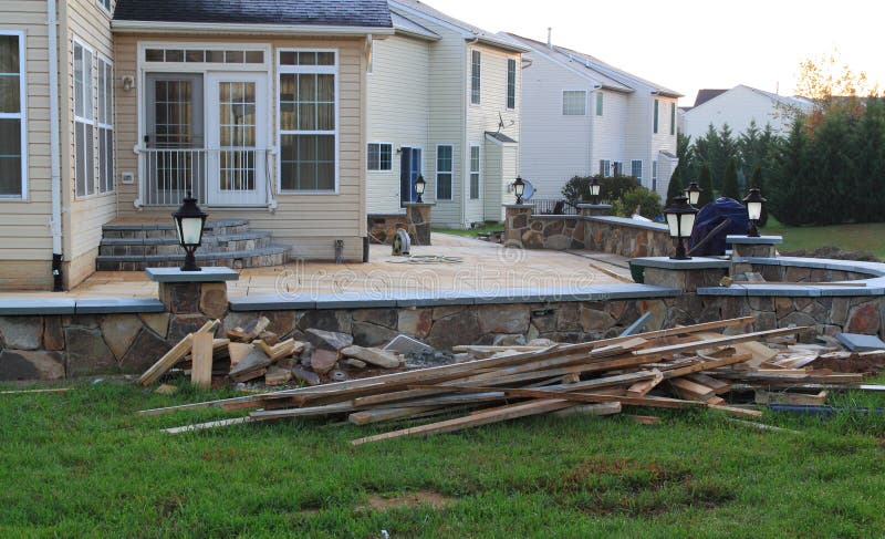 Patio Construction stock photo. Image of backyard, floor - 21716596