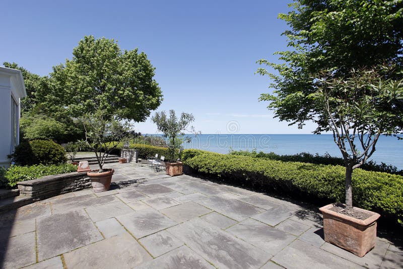 Brick Patio with Rock Garden Stock Image - Image of real, suburbs: 18090111