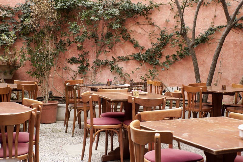 Patio of a Restaurant on Mallorca Stock Image - Image of chair, spain ...