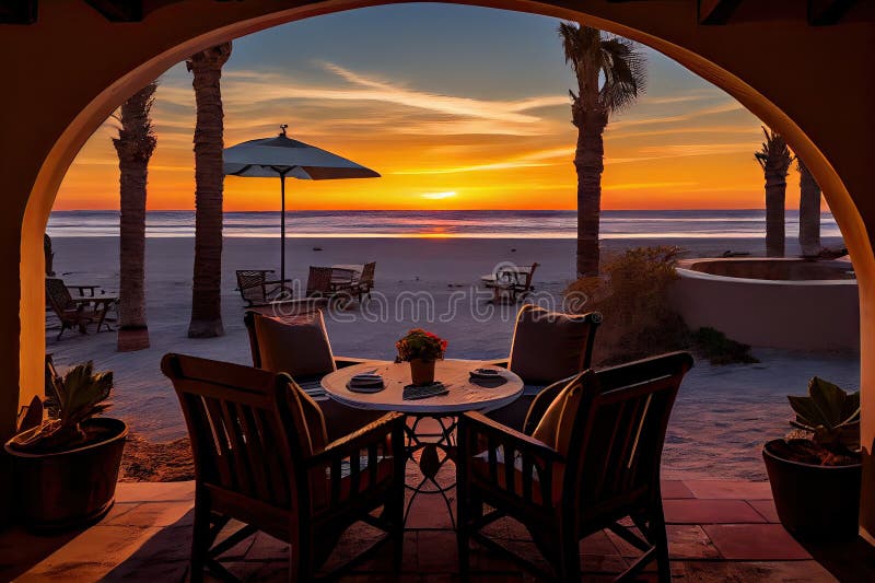 Patio with View of Beach, Where the Waves Roll in and Sunsets are ...