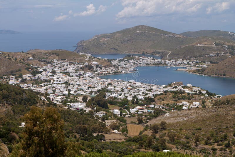Patmos island in Greece. stock image. Image of historic - 41780269
