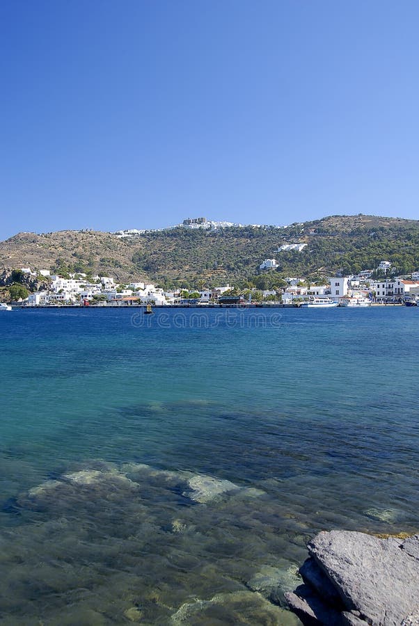 Patmos Island,Greece editorial stock photo. Image of unesco - 98237388